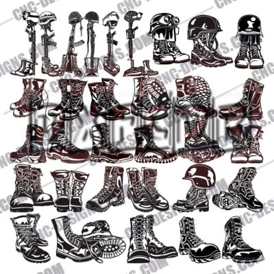 Download Military Combat Boots DXF Files | Cut-Ready Designs