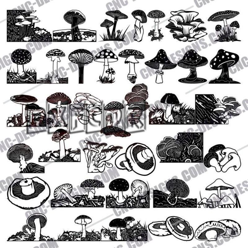 Mushroom DXF Files - Cut Ready Designs for CNC Machines
