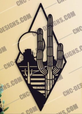 Cactus Metal Wall DXF Files - Download now and enjoy precise cutting